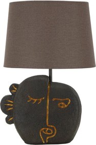 Hnědá stolní lampa s textilním stínidlem (výška 39,5 cm) Tribal – Mauro Ferretti