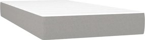Box spring postel s matrací a LED světle šedá 80x200 cm textil 3139069