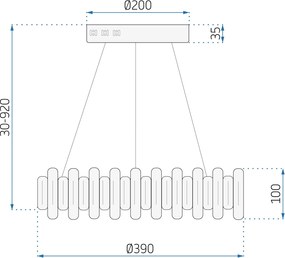 Toolight Toolight, LED závěsné svítidlo s křišťály APP1041-CP + dálkové ovládání, chromová, OSW-09472