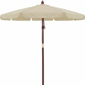 Dřevěný slunečník béžový Ø330cm UV ochrana 50+ 104074