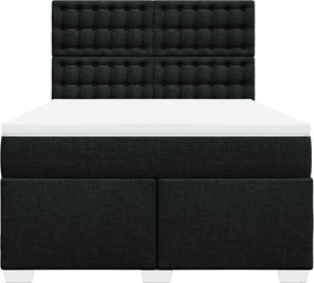 Box spring postel s matrací černá 140x200 cm textil 3292827