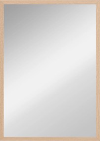 HOMCOM Nástěnné zrcadlo 50 x 70 cm Dekorativní zrcadlo se 4 háčky, obdélníkové zrcadlo do ložnice, koupelny