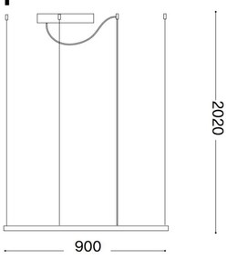 Ideal Lux - LED Lustr na lanku ORACLE SLIM LED/53W/230V 3000K 90x90 cm bílá