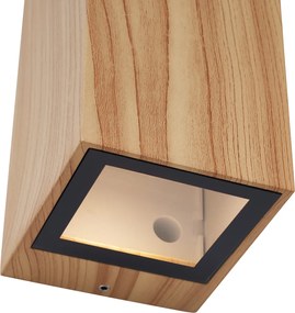 Skandinávská nástěnná lampa dřevo 2-světla GU10 70mm IP54 - Baleno