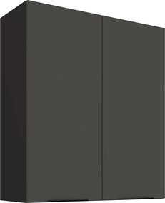 ARIA pe | horní skříňka 80 G-90 2F policová | 80 cm | VYSOKÁ | ANTI FINGERPRINT povrch | černá/šedá grafit
