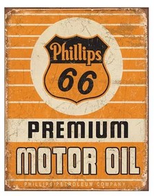 Plechová cedule Phillips 66 Premium Oil 40 cm x 32 cm