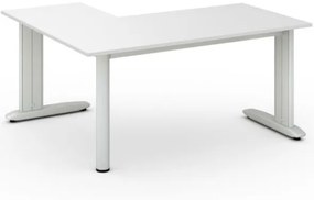 Rohový kancelářský psací stůl PRIMO FLEXIBLE L, 1600 x 1400 mm, bílá