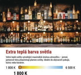 LED žárovka DECO SMOKED ST64 teplá bílá