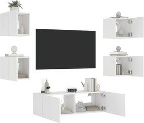 5dílná obývací stěna s LED osvětlením bílá 3216860