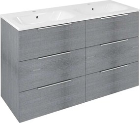 Sapho Cirasa - Umyvadlová skříňka 118x75x46 cm, 6x zásuvka, dub stříbrný CR121-1111-31