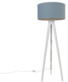 Stojací lampa stativ bílý se stínidlem světle modrý 50 cm - Tripod Classic