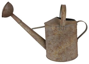 Hnědo-šedá plechová dekorativní konev - 53*22*36 cm