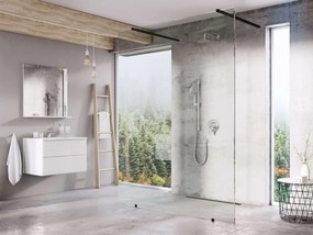 Ravak Walk-In - Sprchová stěna Walk-in, 160x200 cm, černá/čiré sklo GW9FS030SZ1