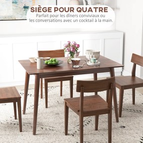 HOMCOM Dřevěný jídelní stůl s velkou deskou pro 4-6 osob 120D x 75Š x 76V cm | Aosom