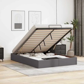 Osmanský rám postele bez matrace šedá 140x200 cm umělá kůže 3310807