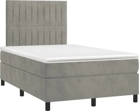 Box spring postel s matrací světle šedá 120 x 200 cm samet 3143133
