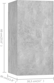 TV stolky 7 ks betonově šedé 30,5 x 30 x 60 cm dřevotříska 3079163