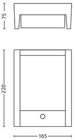 Philips 16461/93/16 - LED Venkovní svítidlo se senzorem ARBOUR LED/6W IP44