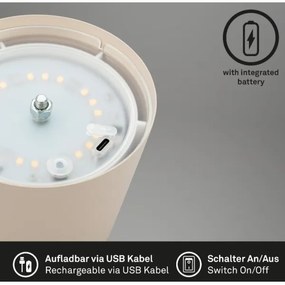 Briloner 7508011 - LED Stm. nabíjecí stolní lampa LED/2,5W/5V IP44 béžová