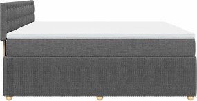 Box spring postel s matrací tmavě šedá 200x200 cm textil 3287578