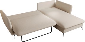 Rohová rozkládací sedací souprava do L VITO, 258 cm, s úložným prostorem Roh pohovky: Levý roh, Barva látky: Bílo-šedá (Solid 80)