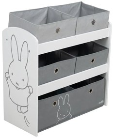 Bílý/šedý dětský organizér na hračky 63,5x29,5x60 cm Miffy – Roba