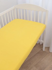 MK Lůžkoviny Jersey prostěradlo do postýlky Classic 60 x 120 cm – žlutá