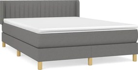 Box spring postel s matrací tmavě šedá 140x200 cm textil 3130434
