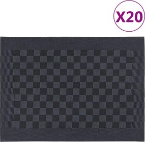 vidaXL Kuchyňské utěrky 20 ks černé a šedé 50 x 70 cm bavlna [136283] Barva: Černá a šedá