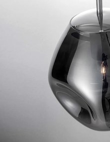 Skleněné závěsné svítidlo v leskle stříbrné barvě ø 25 cm Lava – Nova Luce