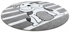 Dywany Łuszczów Dětský kusový koberec Petit Puppy grey kruh ROZMĚR: 120x120 (průměr) kruh