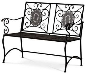 Autronic - Zahradní lavice, keramická mozaika, kov, černý lak (designově k JF2233/34) - JF2235