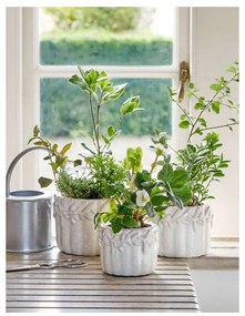 Kameninový květináč Cetara Rustic White 15 cm Garden Trading