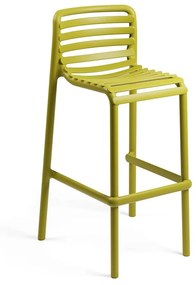 NARDI plastová barová židle DOGA Odstín: Pera - Žlutá / Hnědá