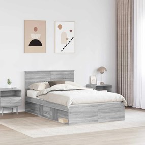 Rám postele s čelo Šedá Sonoma 120 x 190 cm Kompozitní dřevo 3407900
