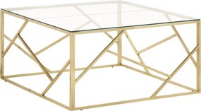 vidaXL Konferenční stolek nerezová ocel a tvrzené sklo [349953] Barva: zlatá