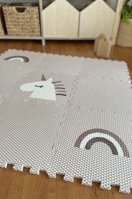 Hrací pěnové puzzle do dětského pokoje 9 dílů JEDNOROŽEC A DUHA