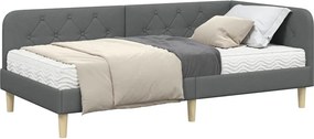 Rohový rám postele Tmavě šedá 90 x 190 cm textil 3394110