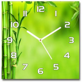 Wallmuralia Skleněné nástěnné hodiny čtverec Bambus 30x30 cm