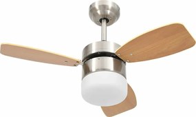 vidaXL Stropní ventilátor světlo a dálkový ovladač 76 cm světle hnědý [51493] Barva: tmavě hnědá