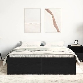 Rám postele bez matrace černý dub 120x200 cm kompozitní dřevo 3329332
