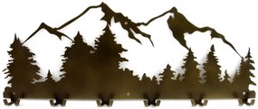Kovový nástěnný věšák hory 65x26,2cm různé barvy Barva: zlato-hnědá