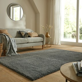 Kusový koberec Shaggy Teddy Charcoal, 120x170, šedá, obývacia izba, Flair Rugs