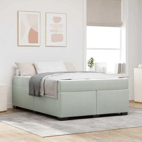 Rám postele s matrací Světle šedá 160 x 200 cm textil 3399296