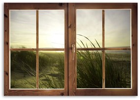 Obraz na plátně Pohled z okna Plážová tráva - 90x60 cm