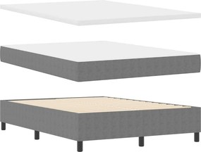 Postel s boxspringem s čelo Světle šedá a bílá 140 x 190 cm 3337555