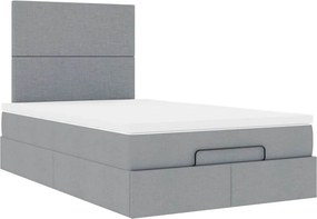 Osmanský rám postele s matrací světle šedá 120x200cm textil 3313064