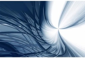 DIMEX | Samolepicí vliesová fototapeta na zeď Abstraktní linky MA-5-0294 | 375 x 250 cm | modrá, bílá
