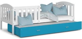 Dětská postel KUBU P2 200x90 cm BÍLÁ-MODRÁ