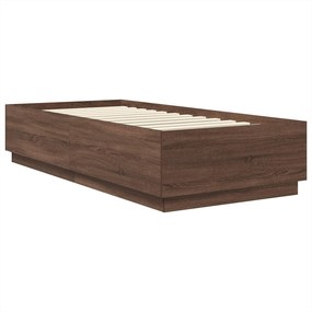 Rám postele s čelo Hnědý dub 70 x 190 cm Kompozitní dřevo 3408221